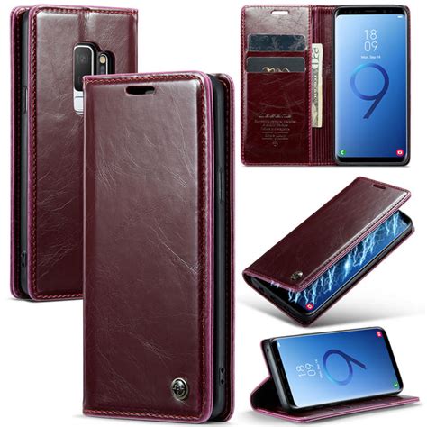 Caseme Samsung Galaxy S9 Plus Wallet Magnetic Case Red