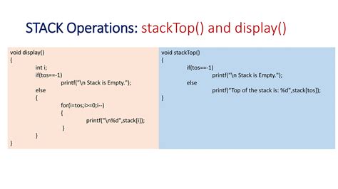 operations on stack stack using array and linked list ppt free