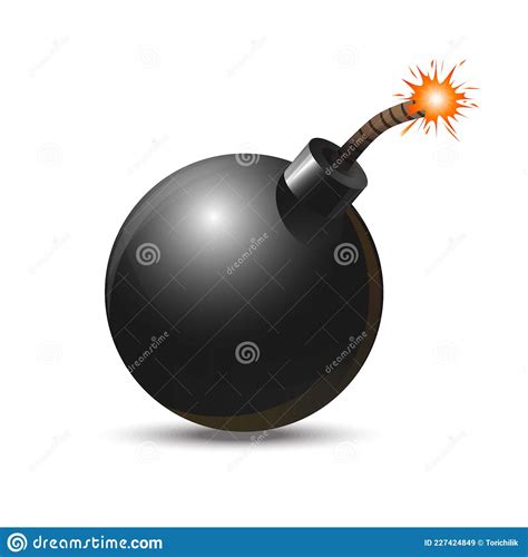 Vector Zwarte Realistische Bom Vector Illustratie Illustration Of Vector Zwarte Realistische Bom Vector Illustratie Illustration Of