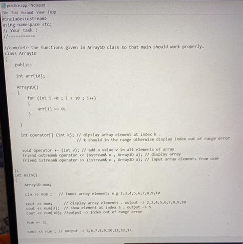 Solved Practice Cpp Notepad File Edit Format View Help Chegg