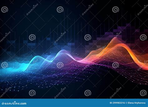 Abstract Digital Illustration Visualizing Vibrational Data Digital Environment With Flowing