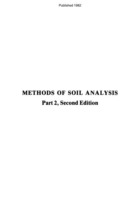 SOLUTION Methods Of Soil Analysis Part 2 Second Edition Studypool