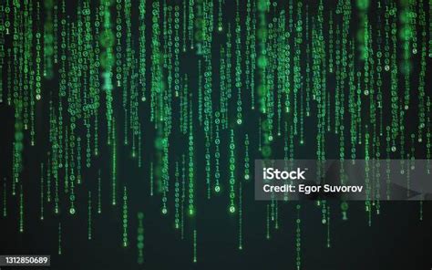 행렬 배경입니다 이진 코드 텍스처 녹색 숫자가 떨어지는 데이터 시각화 개념입니다 미래지향적인 디지털 배경 1자리와 0자리 숫자입니다 컴퓨터 화면 템플릿입니다 벡터