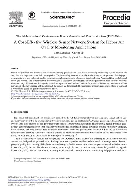Pdf Cost Effective Wireless Sensor Network System For Indoor Air Quality Monitoring Applications