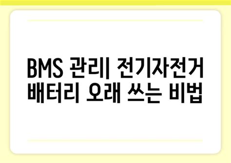 전기자전거 Bms 완벽 가이드 작동 원리부터 선택 팁까지 전기자전거 배터리 관리 시스템 안전 수명 유지보수 미니