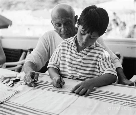 Pablo Picasso And Son By Bettmann