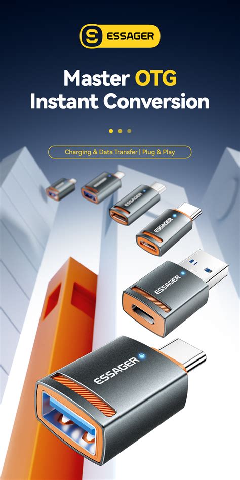 Essager T A With Indicator Light Gbps High Speed Transmission Otg Adapter Shopee Philippines