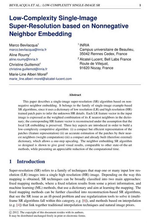 PDF Low Complexity Single Image Super Resolution People Rennes Inria Fr Aline Roumy Publi