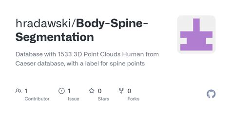 Github Hradawski Body Spine Segmentation Database With D Point Clouds Human From Caeser