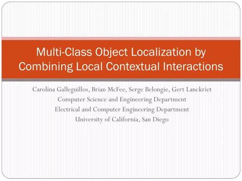Ppt Multi Class Object Localization By Combining Local Contextual Interactions Powerpoint