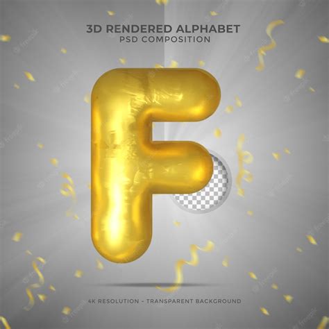 3d 렌더링 알파벳 문자 3d 문자 알파벳 글꼴 호일 기호 구성에 대한 현실적인 영어 알파벳 프리미엄 Psd 파일