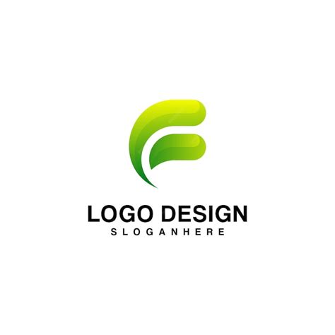 그라데이션 문자 F 로고 디자인 무료 벡터