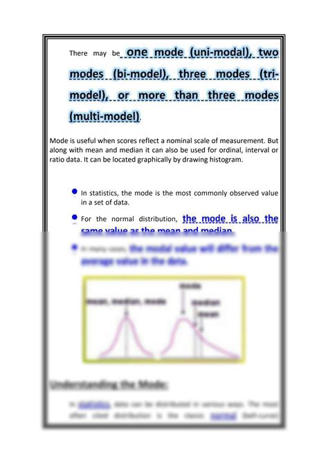Solution Define Mode Calculation Of Mode Relation Between Mean Median