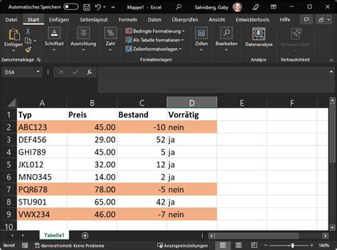 Excel Ganze Zeile färben wenn in einer Zelle ein bestimmtes Wort
