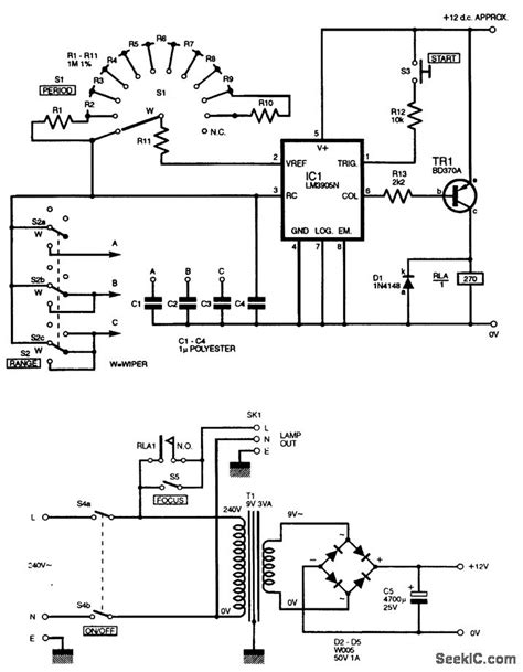 Enlarger Timer Measuring And Test Circuit Circuit Diagram