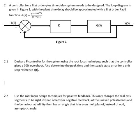 2 a controller for a first order plus time delay