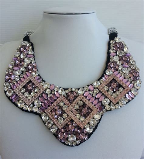 Glamorous Statement Necklace With Strass And Rhinestones
