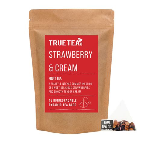 Strawberry And Cream Pyramid Tea Bags Plastic Free True Tea Co