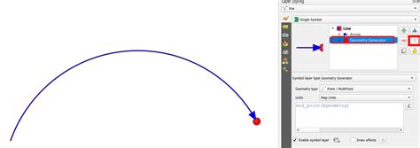 Marker At The End Of Arrow Line In Qgis 3 With Offset Geographic