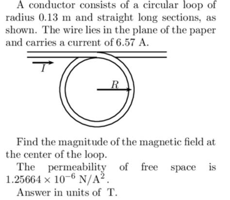 Solved A Conductor Consists Of A Circular Loop Of Radius Chegg