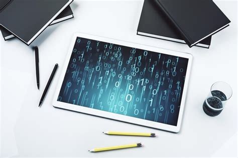 Premium Photo Creative Concept Of Binary Code Illustration On Modern Digital Tablet Screen Big
