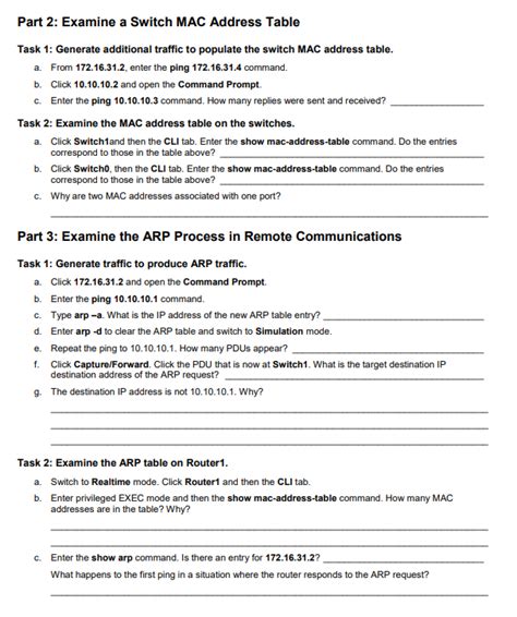 Solved Lab Two Examining The ARP Table Objectives Part Chegg
