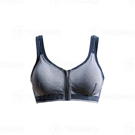 Sporty Zip Front Bra In Heathered Gray Stretching Dynamically Athletic