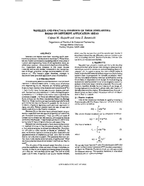 Pdf Wavelets And Fractals Overview Of Their Similarities Based On Different Application Areas