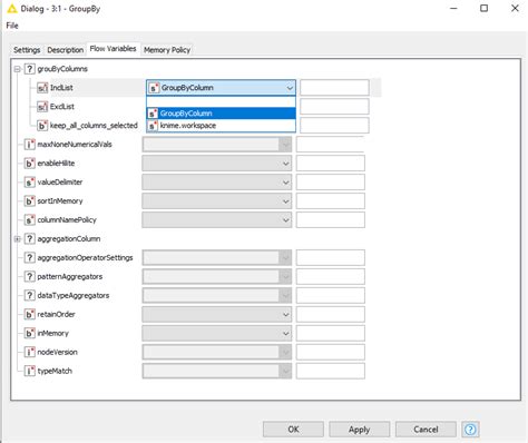 Variable To Control Column To Groupby In Groupby Node KNIME Analytics Platform KNIME