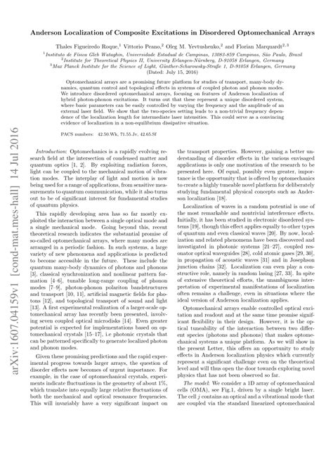 Pdf Anderson Localization Of Composite Excitations In Disordered