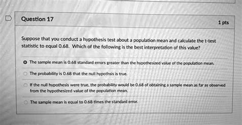 video solution suppose that you conduct a hypothesis test about the
