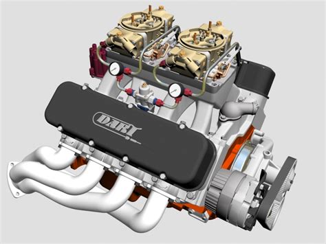 Chevrolet Big Block V8 Engine 3d Model Flatpyramid