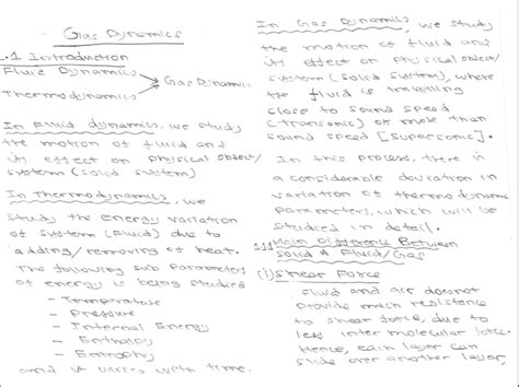 Lecture Notes Gas Dynamics Introduction Lecture Notes Pdf