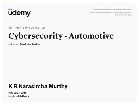 Dr Narasimha Murthy K R On Linkedin Udemy Course Completion Certificate