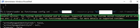 Azure Cli Invalid Net Runtime Version Stack Overflow