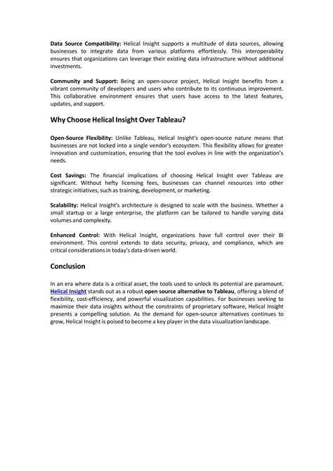 Helical Insight An Alternative To Tableaupptx