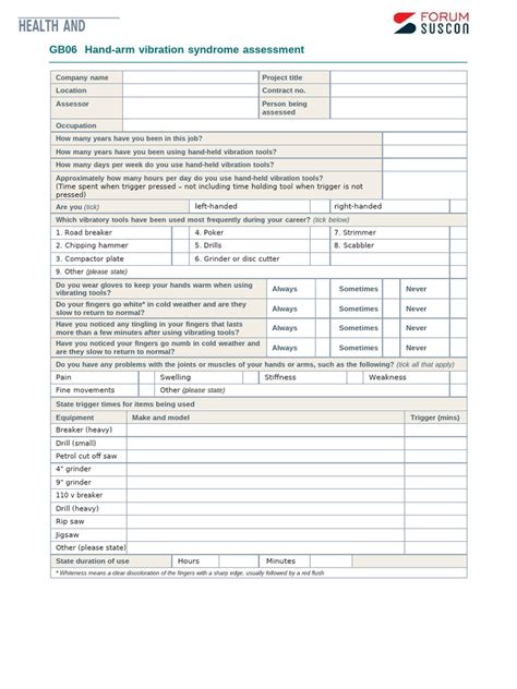 Fs Gb06 Hand Vibration Risk Assessment Pdf Clinical Medicine