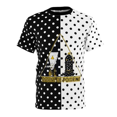 Angine De Poitrine Black And White Polka Dot Band Logo T Shirt Etsy