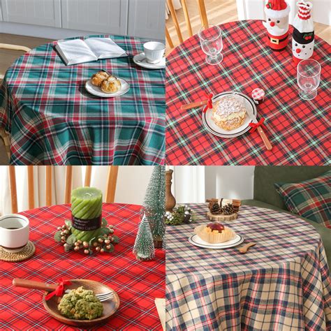 포홈 크리스마스 빈티지체크 테이블보 식탁보 2인용 4인용 6인용 위시버킷