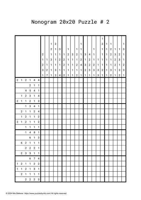 Free Downloadable Nonogram Puzzle Large 2 — Puzzles By Nilo