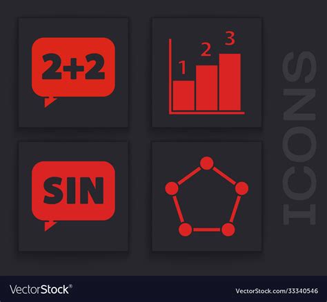 Set Geometric Figure Pentagonal Prism Equation Vector Image