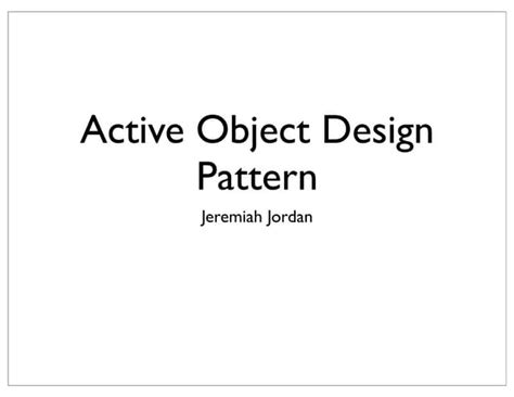 Active Object Design Pattern Pdf
