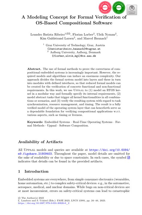 Pdf A Modeling Concept For Formal Verification Of Os Based