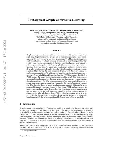 prototypical graph contrastive learning deepai