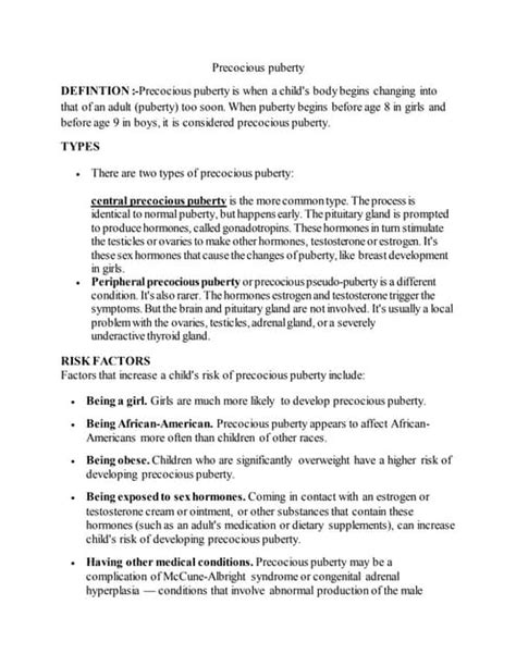 Precocious Puberty Docx