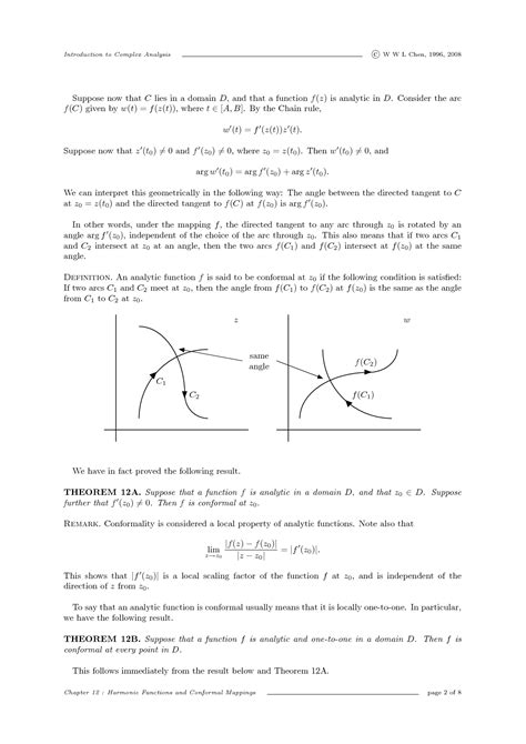 SOLUTION Harmonic Functions And Conformal Mappings Ch Introduction To Complex Analysis