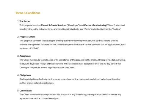 New Software Proposal Template