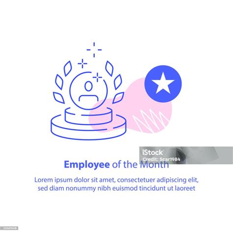 이달의 직원 컨셉 최우수 성과 근로자 포상 프로그램 수상 트로피 1위에 대한 스톡 벡터 아트 및 기타 이미지 1위 Excellence Awards 감사 Istock