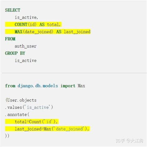 使用sql语言了解django orm中的分组 group by 和聚合 aggregation 知乎