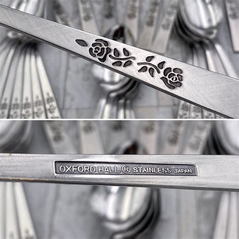 Vintage Rose Stainless Flatware Set Service For 10 Silverware Set